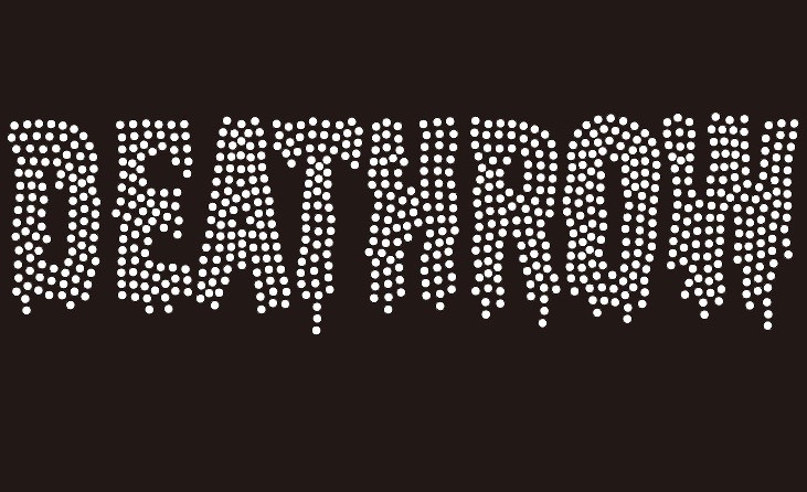 DEATHROW text custom Rhinestone Transfer - Texas Rhinestone