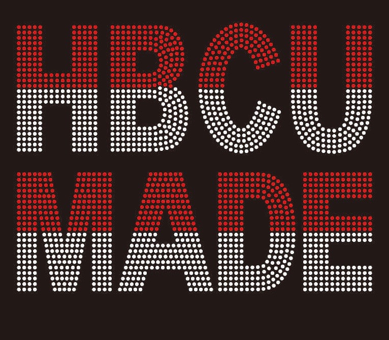 HBCU MADE (Red Clear) custom Rhinestone Transfer iron on - Texas Rhinestone