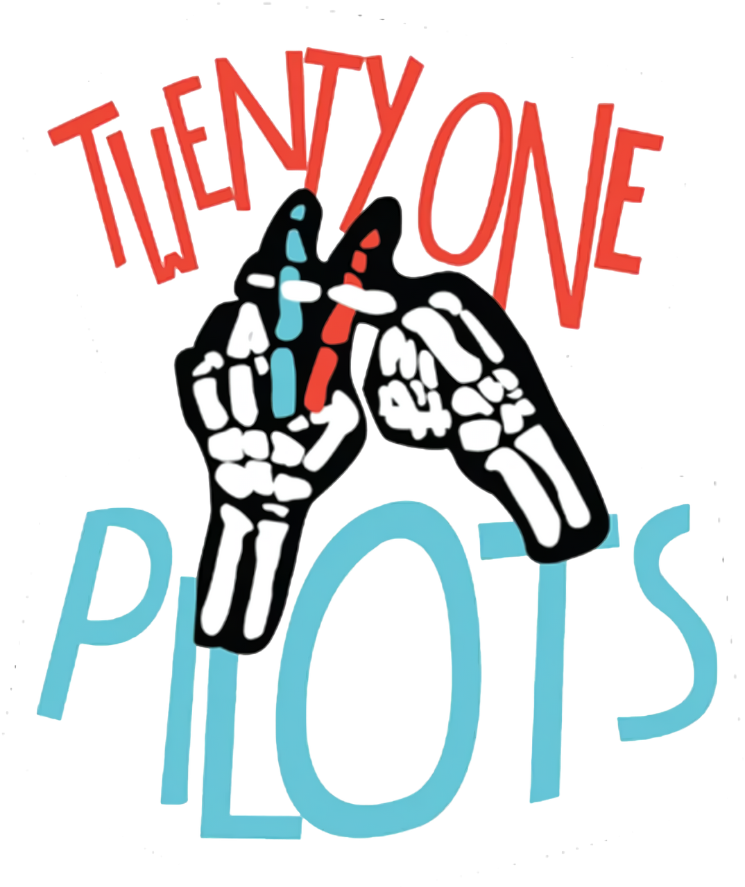 Twenty One Pilots (Text) with hands Cool Rock Sticker DTF transfer ...