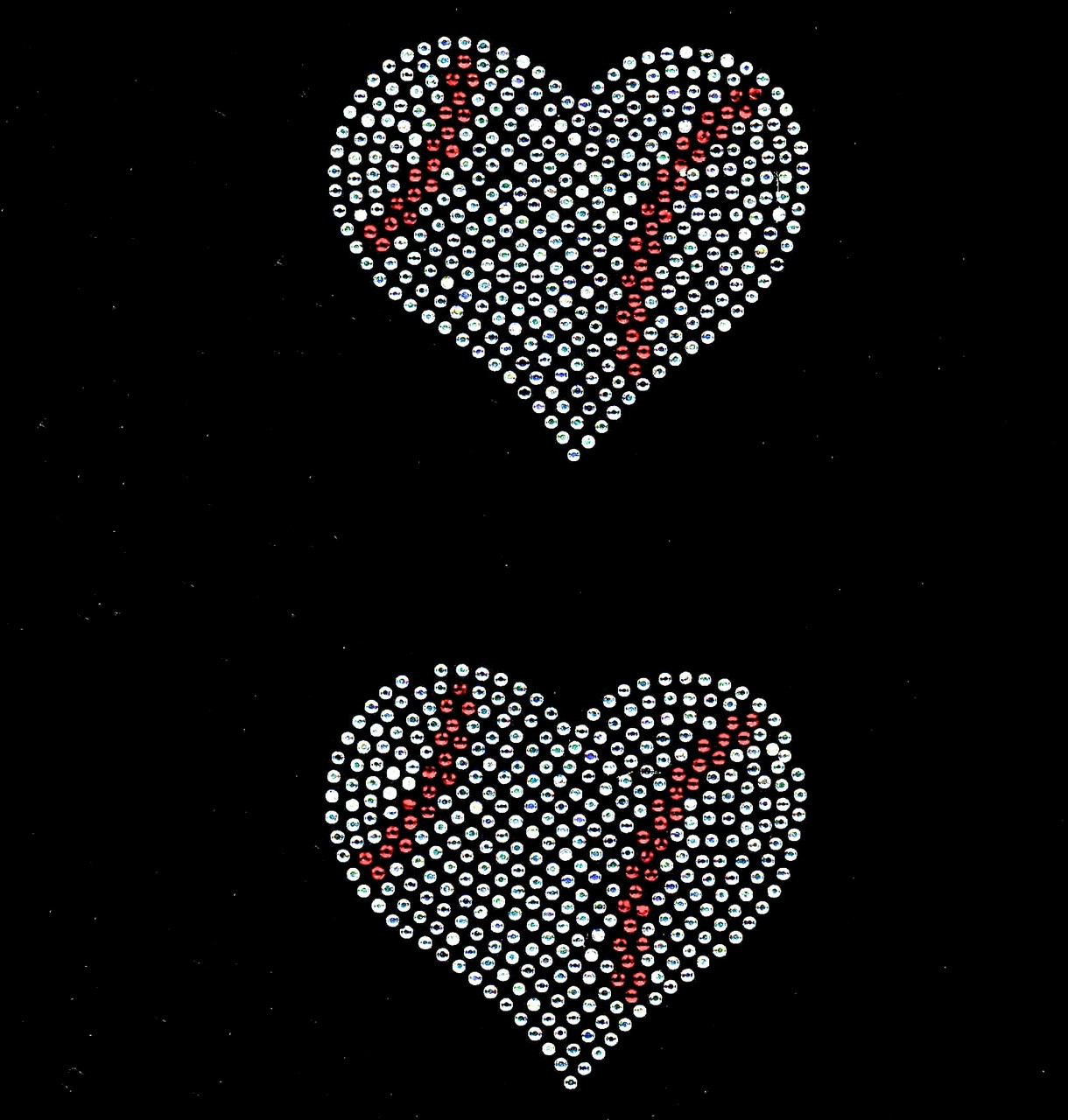 Super heart shape Rhinestone transfer iron on - Texas Rhinestone
