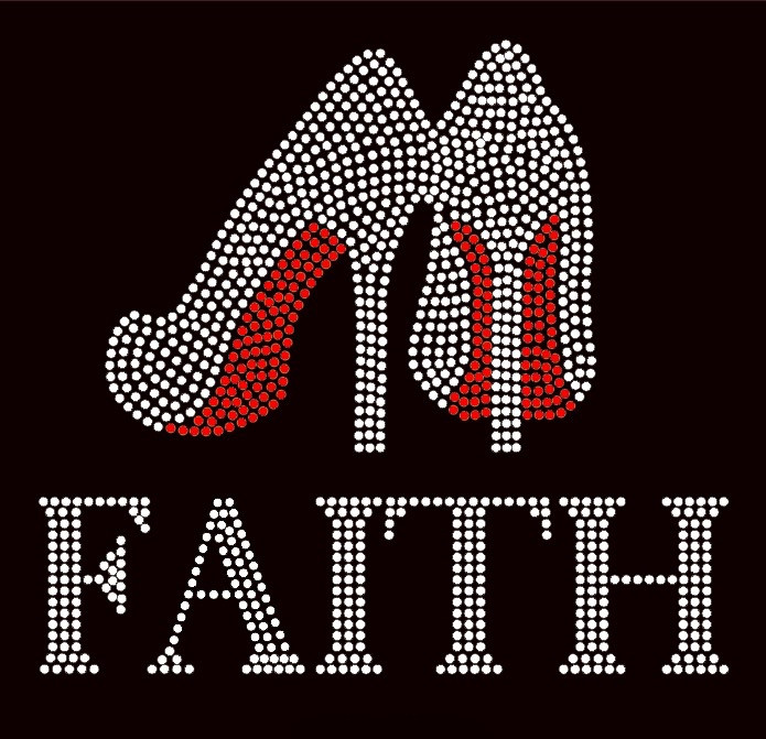 Faith Heel Stiletto Religious Rhinestone Transfer - Texas Rhinestone