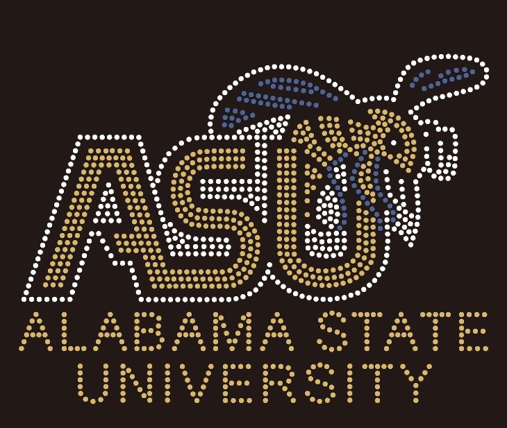 Alabama State University ASU BEE Custom Rhinestone Transfer - Texas ...