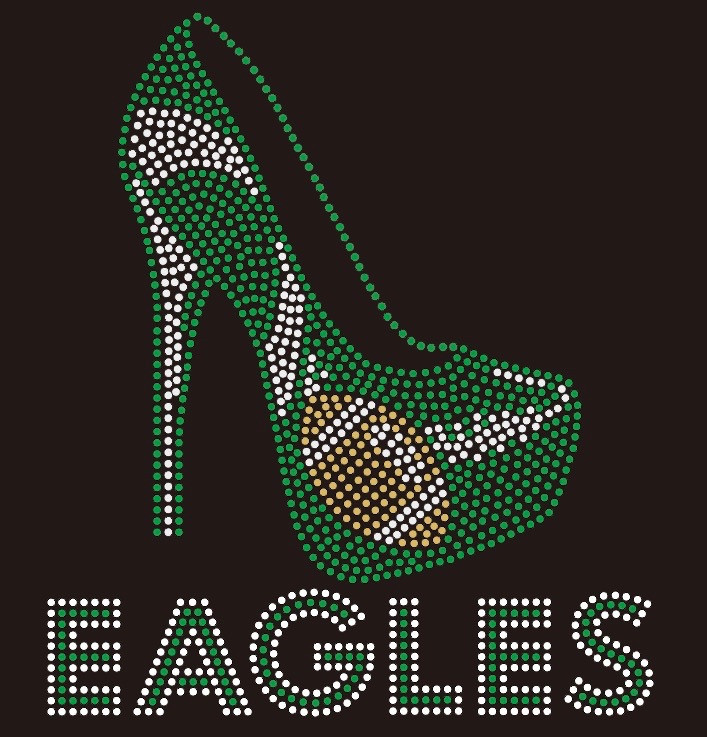 Eagles one Heel football Rhinestone transfer - Texas Rhinestone