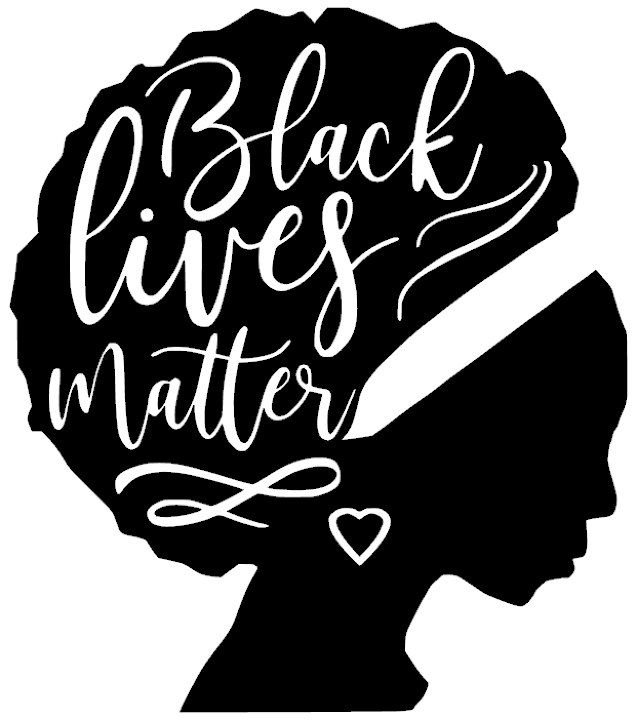 Black Lives Matter in Afro face Silhouette Vinyl Transfer - Texas ...