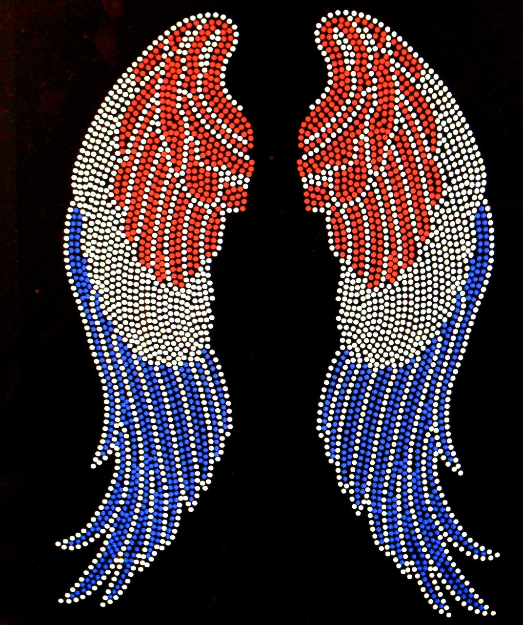 Tall Angel wing Rhinestone Transfer 10"(W) x 15"(H) - Texas Rhinestone