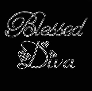 DIVA Tall text Rhinestone Transfer - Texas Rhinestone