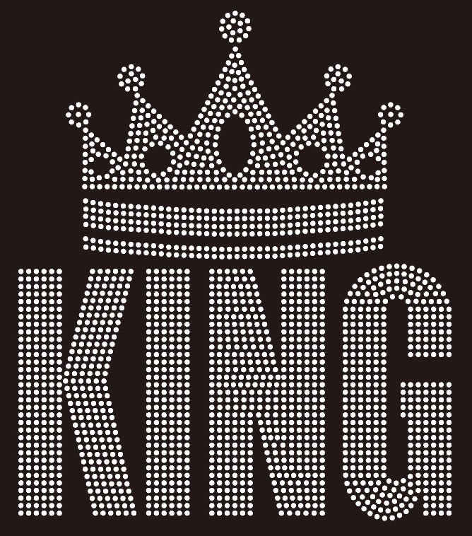 King with Crown - custom Rhinestone Transfer - Texas Rhinestone