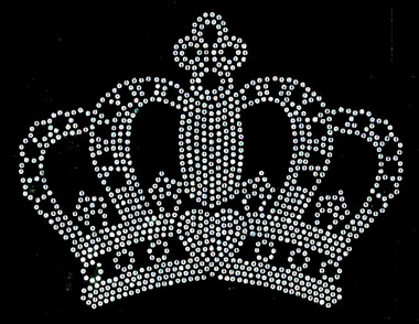 Crown 6"(W) x 4.6"(H) CLEAR Rhinestone Transfer - Texas Rhinestone