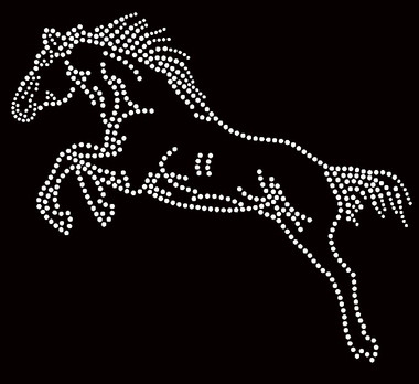Horse Jumping Rhinestone Transfer Iron On - Texas Rhinestone