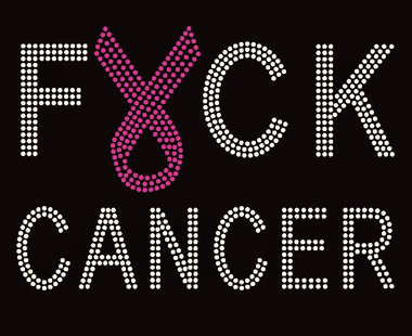 (Fuchsia) F*ck Cancer Awareness Ribbon Rhinestone Transfer - Texas ...