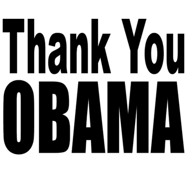 Thank You OBAMA (Text) - Black Vinyl Transfer - Texas Rhinestone