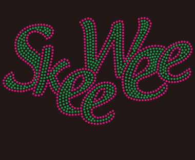 Skee Wee (Text) - custom Rhinestone Transfer - Texas Rhinestone