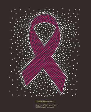 Ribbon Spray sparkle Cancer Awareness Rhinestone Transfer - Texas ...