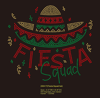 Fiesta Squad Hat custom rhinestone transfer - Texas Rhinestone