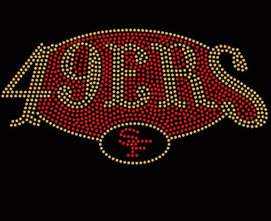 49ERS Shield Sports Football - custom Rhinestone Transfer - Texas ...