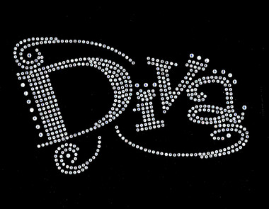 Diva (Text) Clear Rhinestone Transfer Iron on - Texas Rhinestone