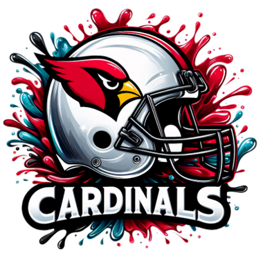 (2 Qty) Cardinals Helmet Splash FOOTBALL SPORTS - custom DTF transfer ...