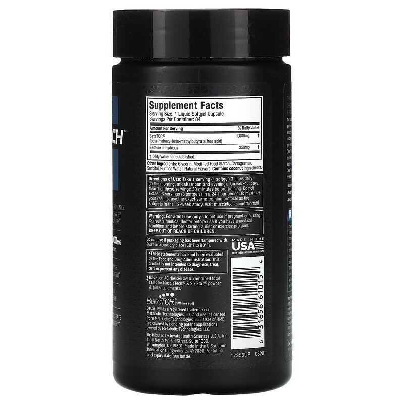 MUSCLETECH Clear Muscle Next Gen Performance Amp HMB 1000mg, 84 Liquid ...