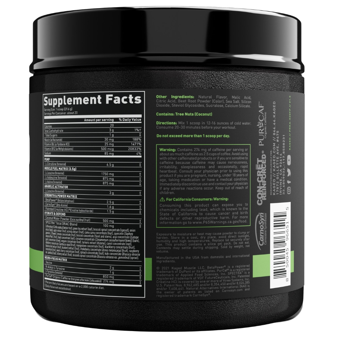 Kaged Muscle PRE-KAGED Pre-Workout 1.3lbs (596 g)