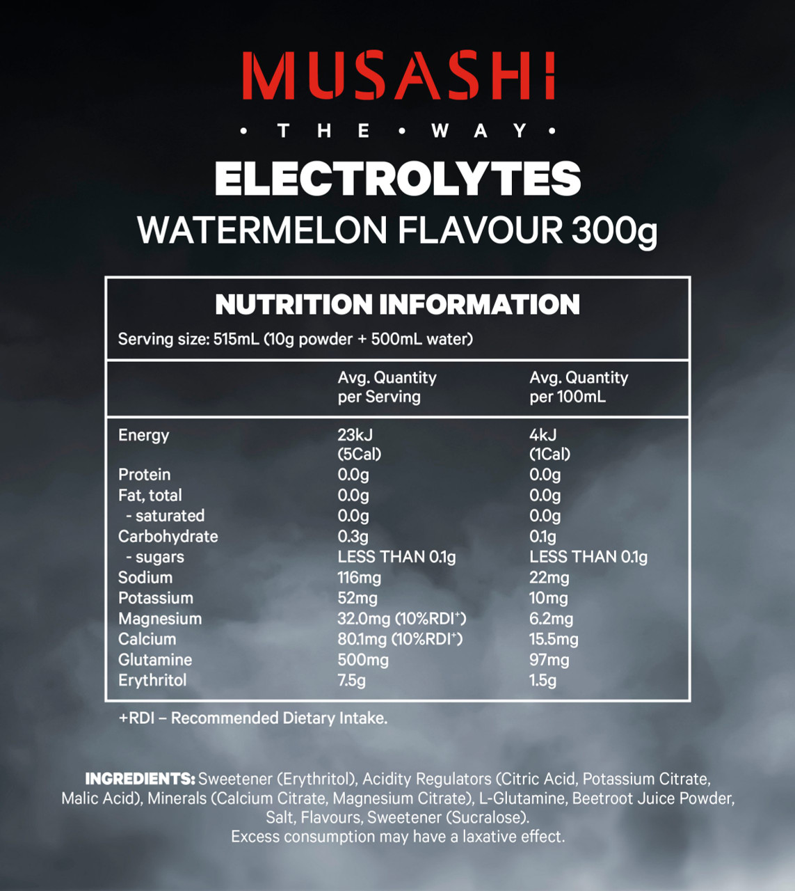 Musashi Electrolytes Replenisher, 300g