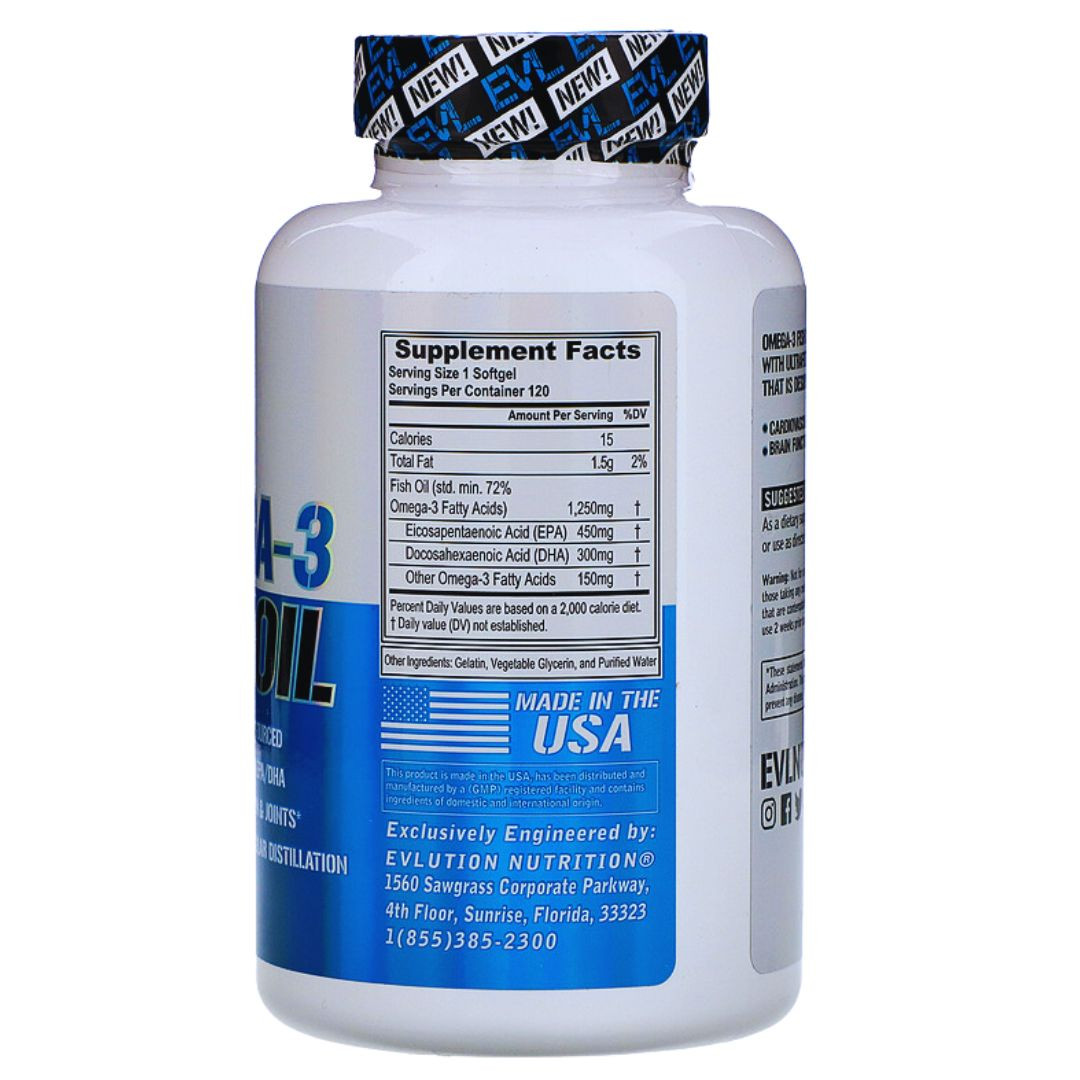 EVLution Nutrition, Omega-3 Fish Oil, Triple Strength