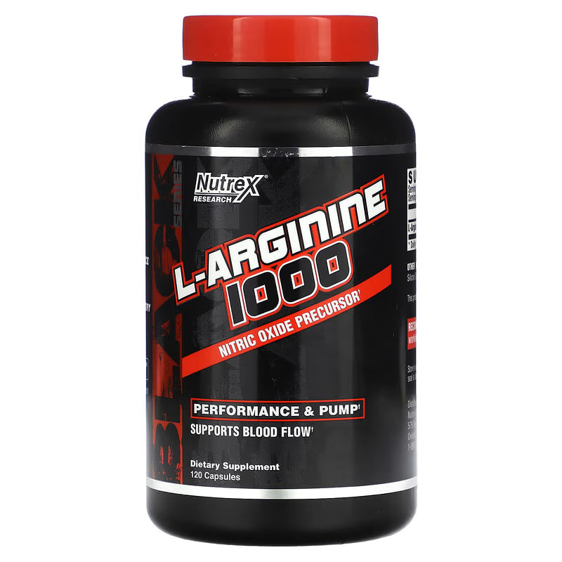 Nutrex Research, Black Series, L-Arginine 1000 mg, 120 Capsules
