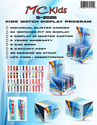 G-2026 - Prepacked Kids Watch Display - Ecom Corner