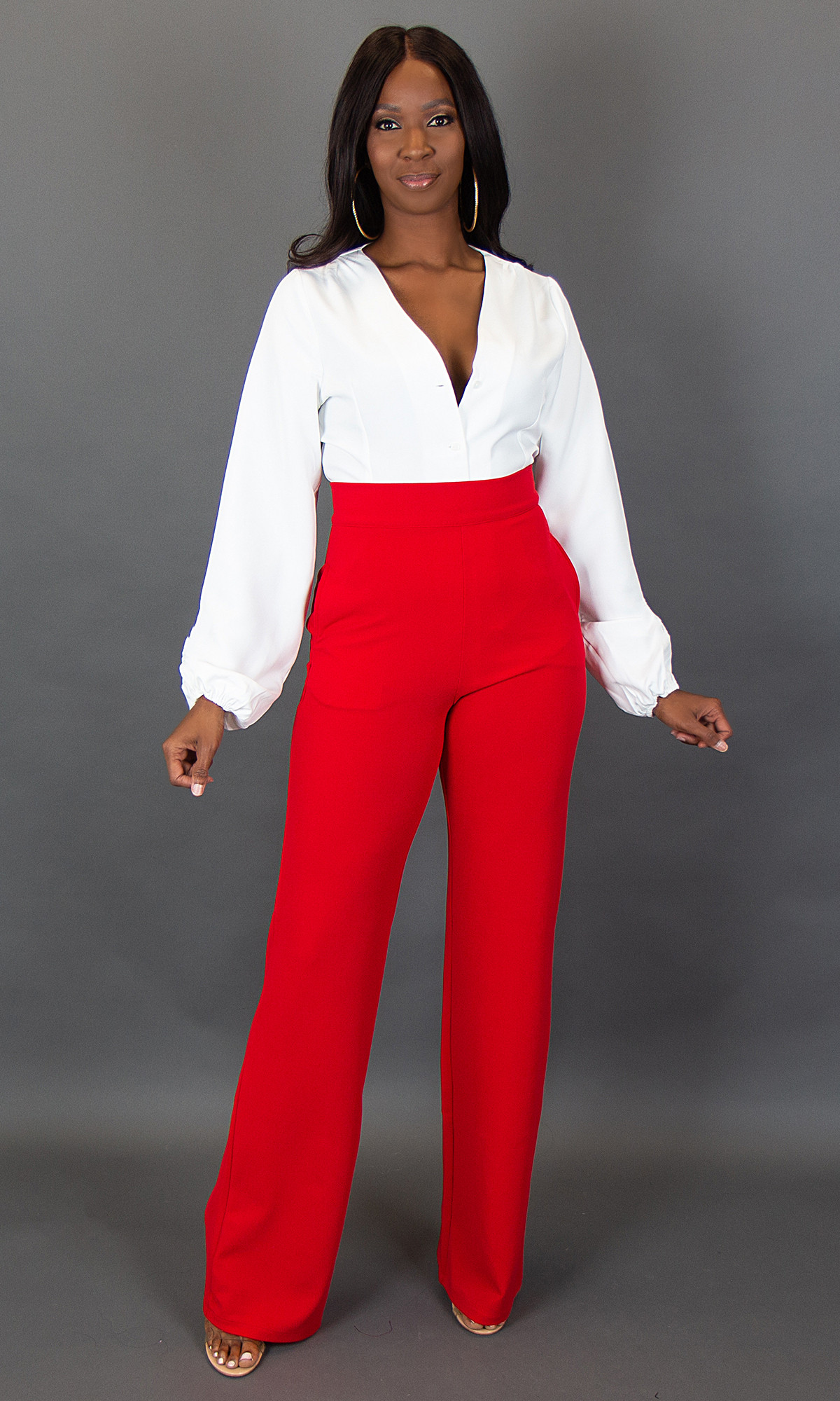 Tall Women's Button Up Jumpsuit | Wide Leg Jumpsuit | Prissy Duck