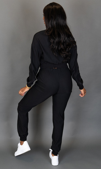 Tall Women's Black Jogger Set | Tracksuit | Prissy Duck