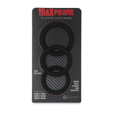 Max Power Cock Ring Set - Black