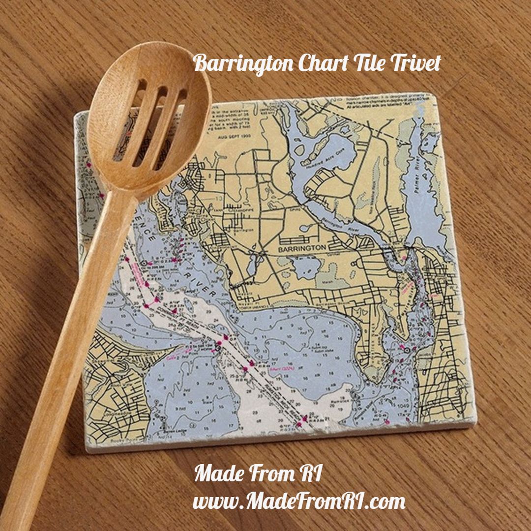 Barrington Chart Tile Trivet - Knowing the Way - Made From RI