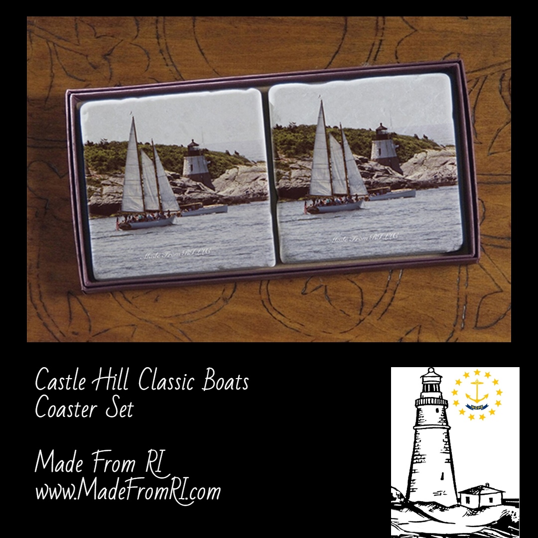 Castle Hill and Classic Boats Coasters From Made From RI - Made From RI