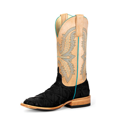 Women's Macie Bean Tophand M2034 Black Arapaima with Hybrid Sole, Wide ...