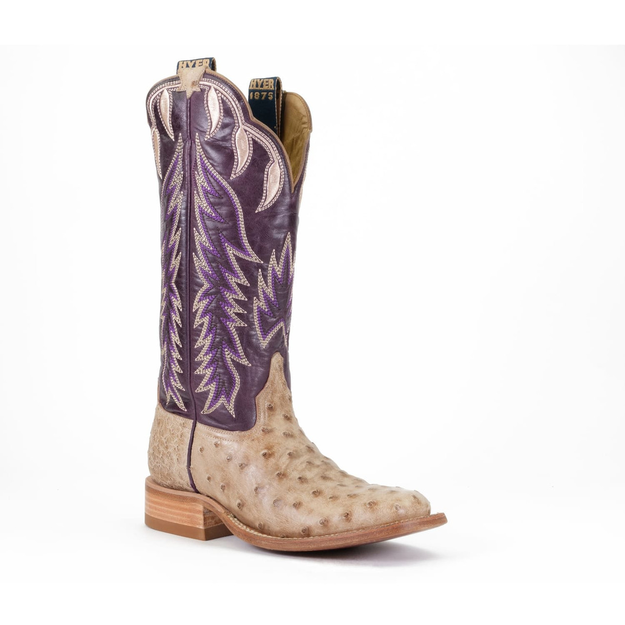 Women's Hyer Harper Tan Full Quill Ostrich with Square Toe and Stockman ...
