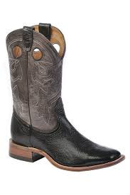Men's Boulet 9033 Black and Grey with Wide Square Toe and Stockman Heel - Medora Boot and ...