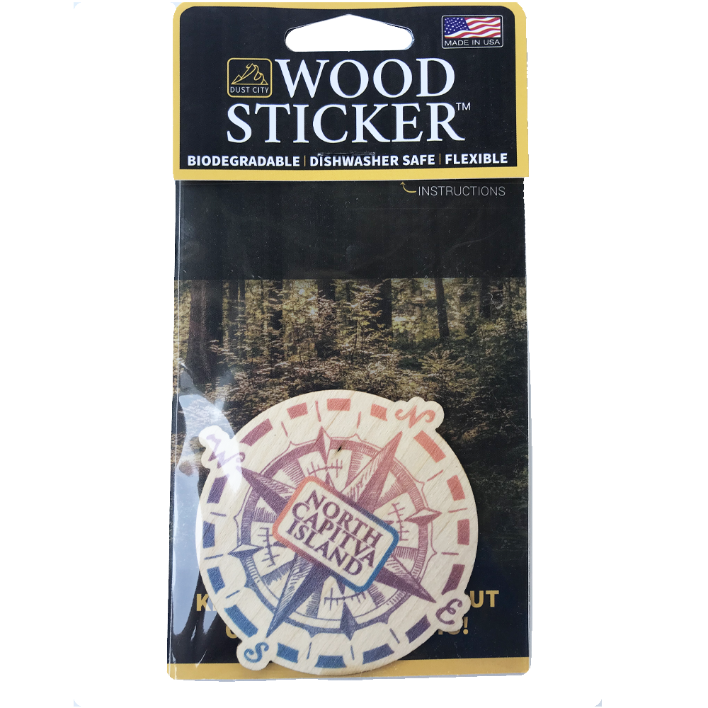 Wood Sticker - Compass