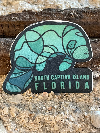 Green Manatee Sticker - Small