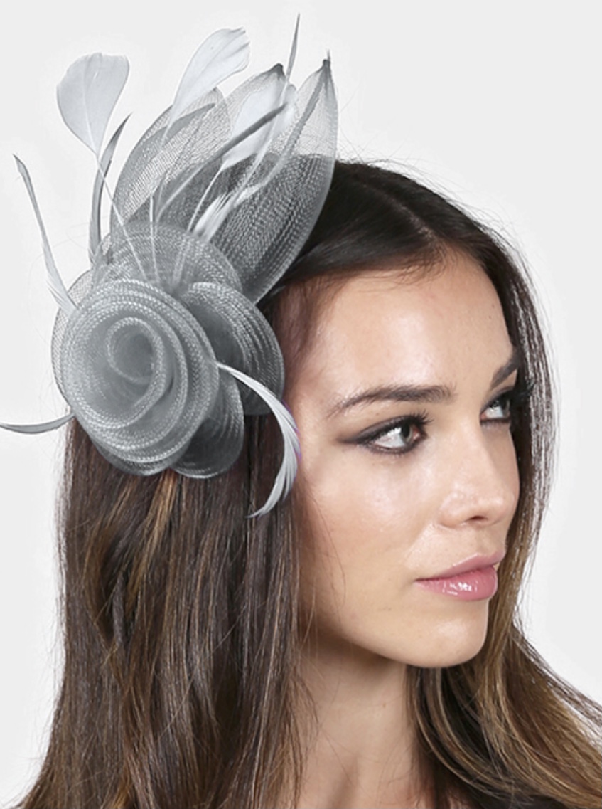 Feather and Rose Fascinator