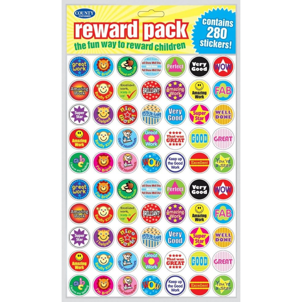 Pack of 280 Reward Stickers - Occasion Cards
