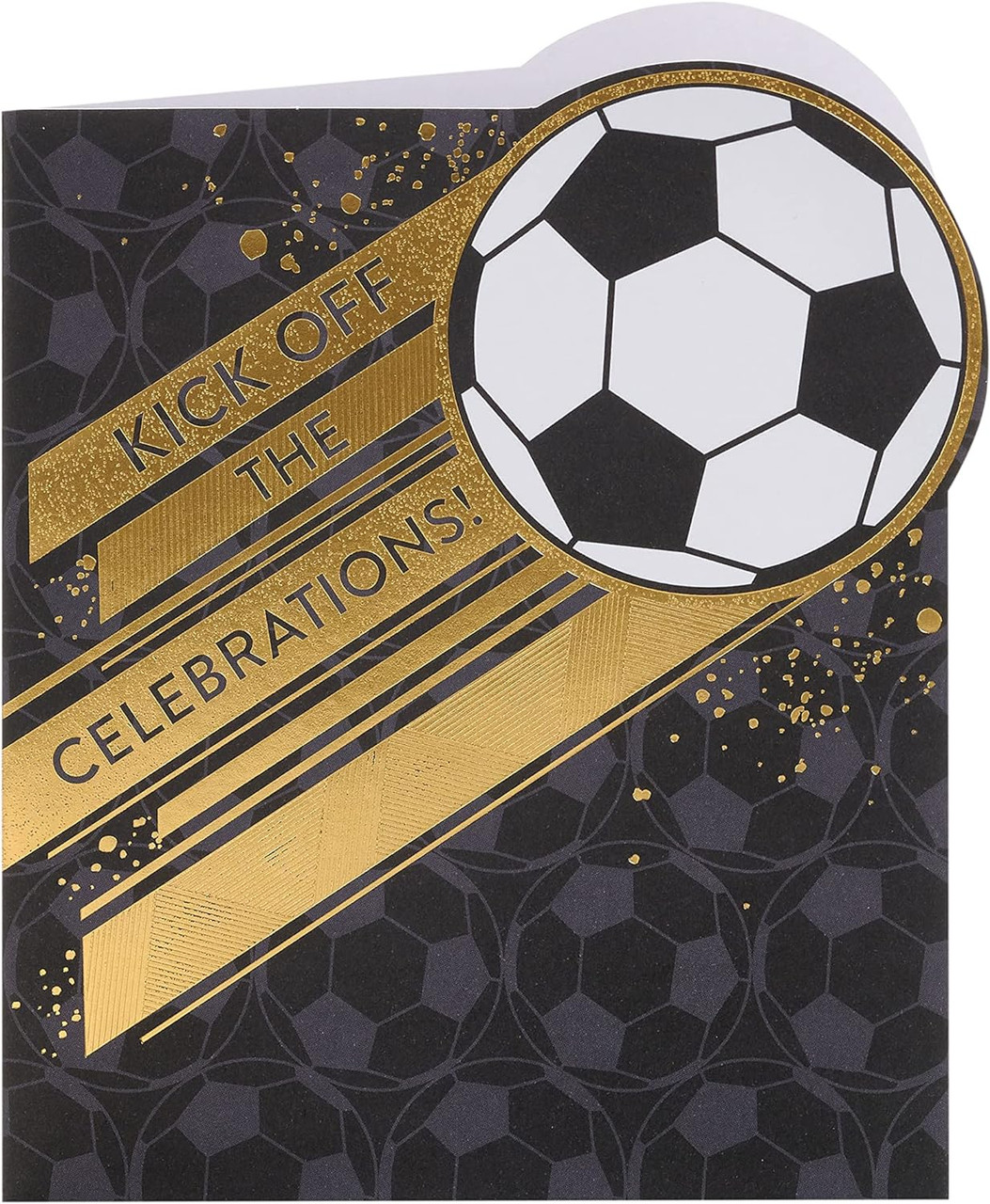 Black & Gold Football Design Birthday Card - Occasion Cards