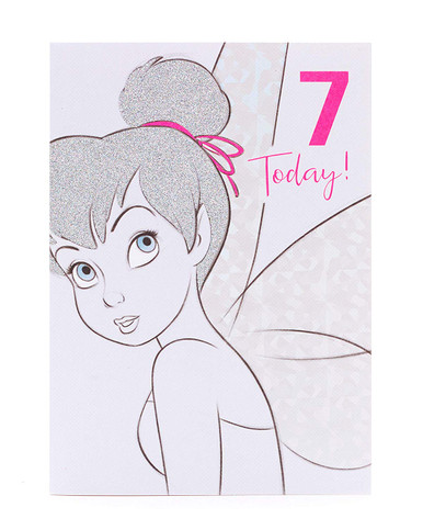 7th Tinker Bell Disney Card for 7 Year Old Girl - Occasion Cards