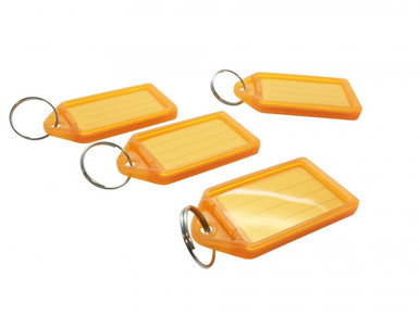 Pack of 50 Large Orange Identity Tag Key Rings - Occasion Cards