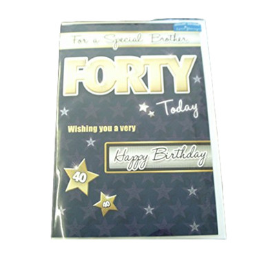 Brother 40 Today! Medium Sized Birthday Card - Occasion Cards