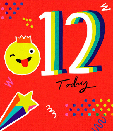 12 Today Smiley Wink Birthday Card - Occasion Cards