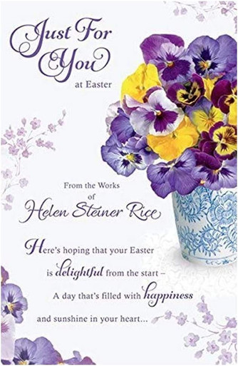 Sparkling Pansies Just For You Helen Steiner Rice Easter Card ...