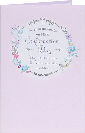 Baby Pink Design Confirmation Card For Girl - Occasion Cards