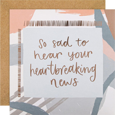 Contemporary Text Based Design Heartbreaking News Sympathy Card ...