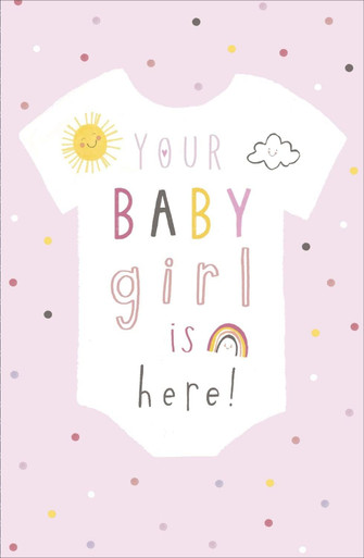 Sunshine and Rainbow Grow Baby Girl Birth Congratulations Card ...