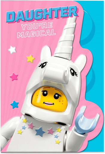 Lego Unicorn Daughter 3D Pop Up Birthday Card - Occasion Cards