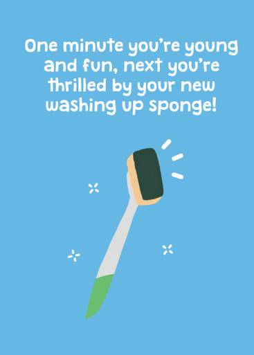 New Washing Up Sponge Squeaky Clean Fun! Birthday Card - Occasion Cards